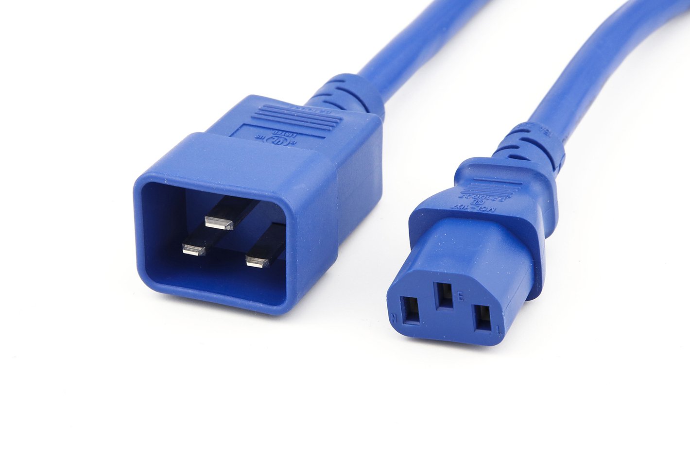 Data Center Power Cord – IEC320 C20/C13, 14AWG, SJT, 15A, 250V, Blue ...