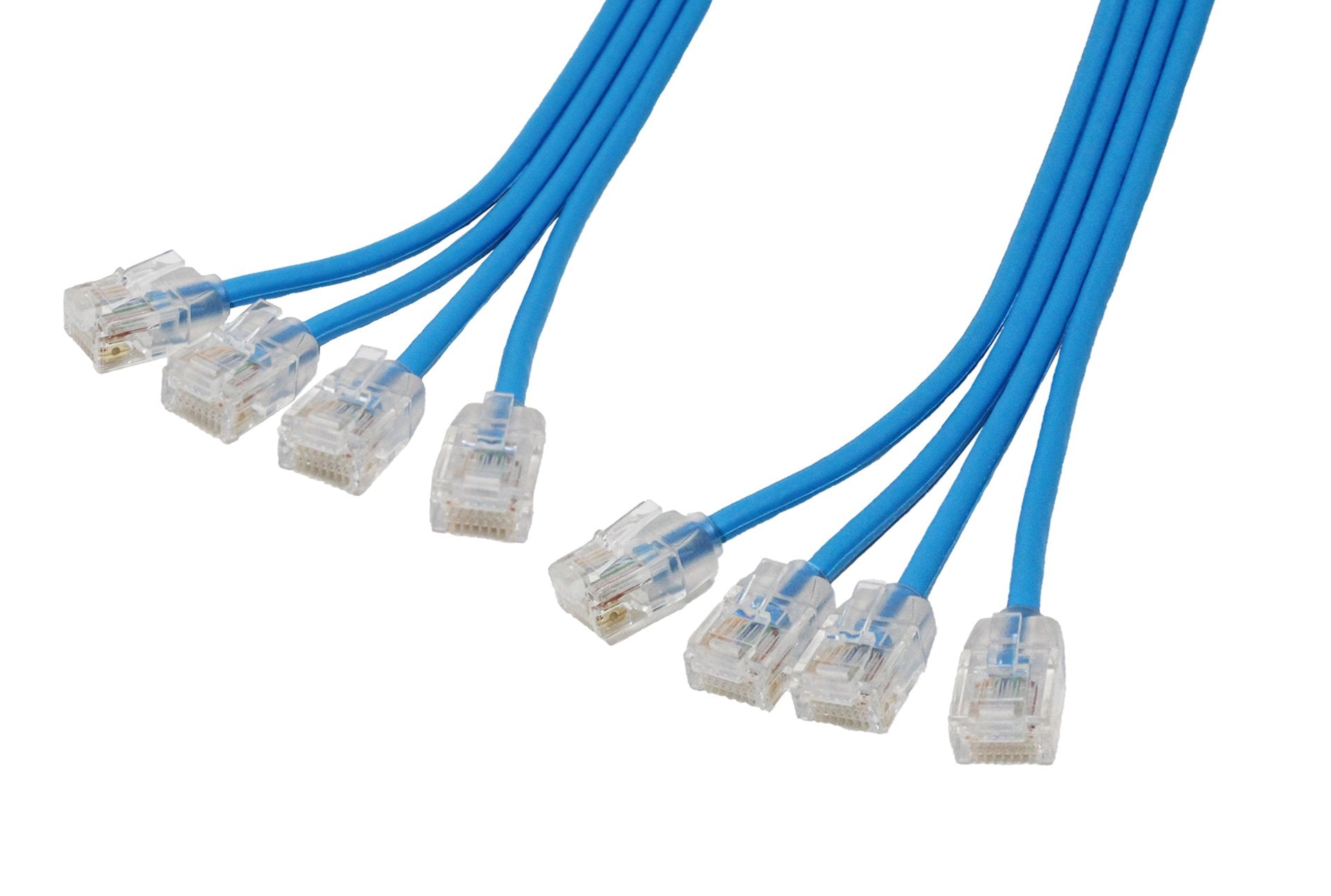 4X CAT6 28AWG Cables – FlexRibbon™ UTP Soft PVC With Mini Plugs and Bo ...